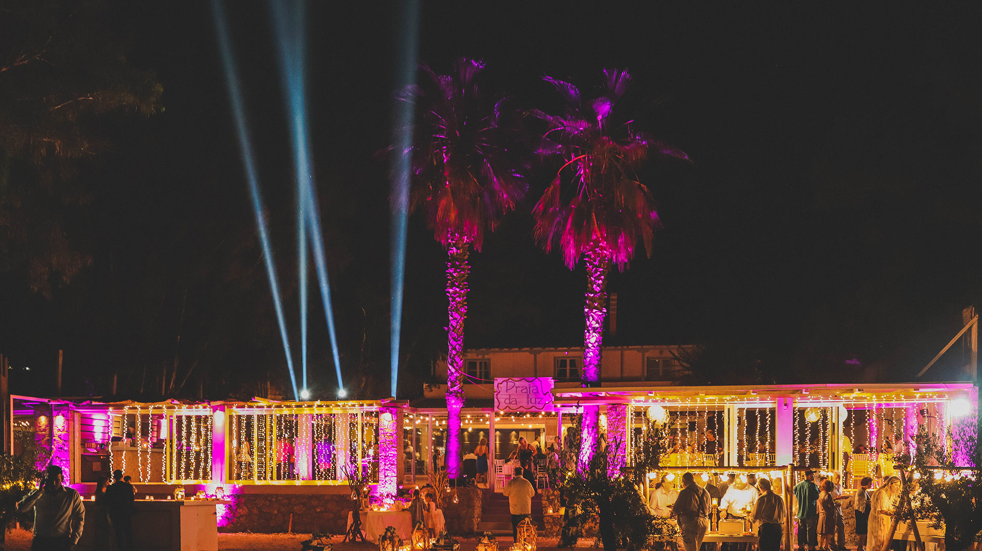 String/Fairy Lights and table pin spots for your wedding in Greece ...